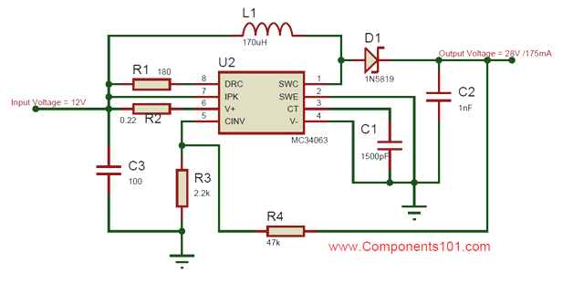 MC34063A DC-DC Converter IC Pinout, Equivalent, Circuit & Datasheet - 乐 ...
